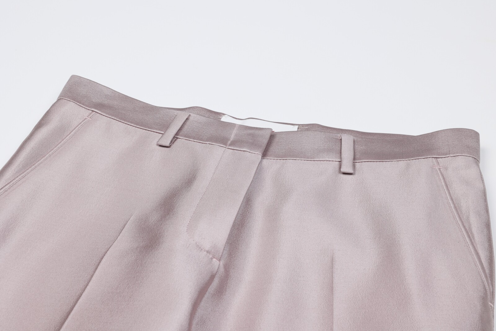 #69 Hepburn Mikado Silk Trousers (Pink Pearl) | Yaggi