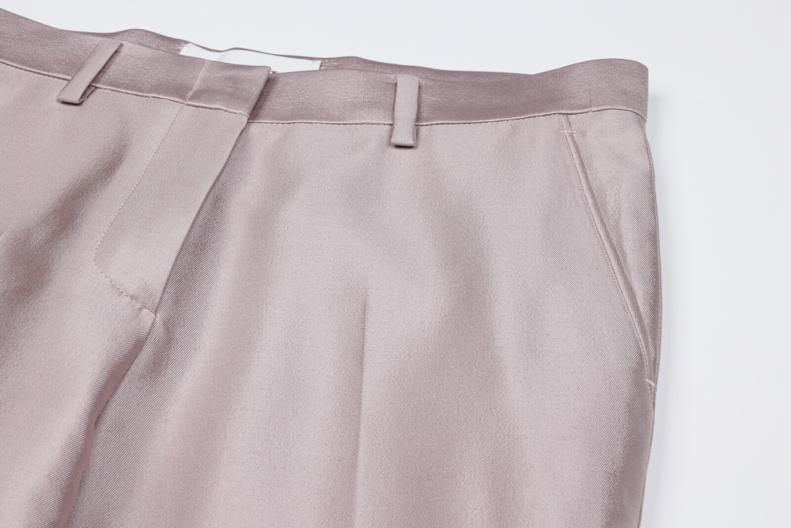 #69 Hepburn Mikado Silk Trousers (Pink Pearl) | Yaggi