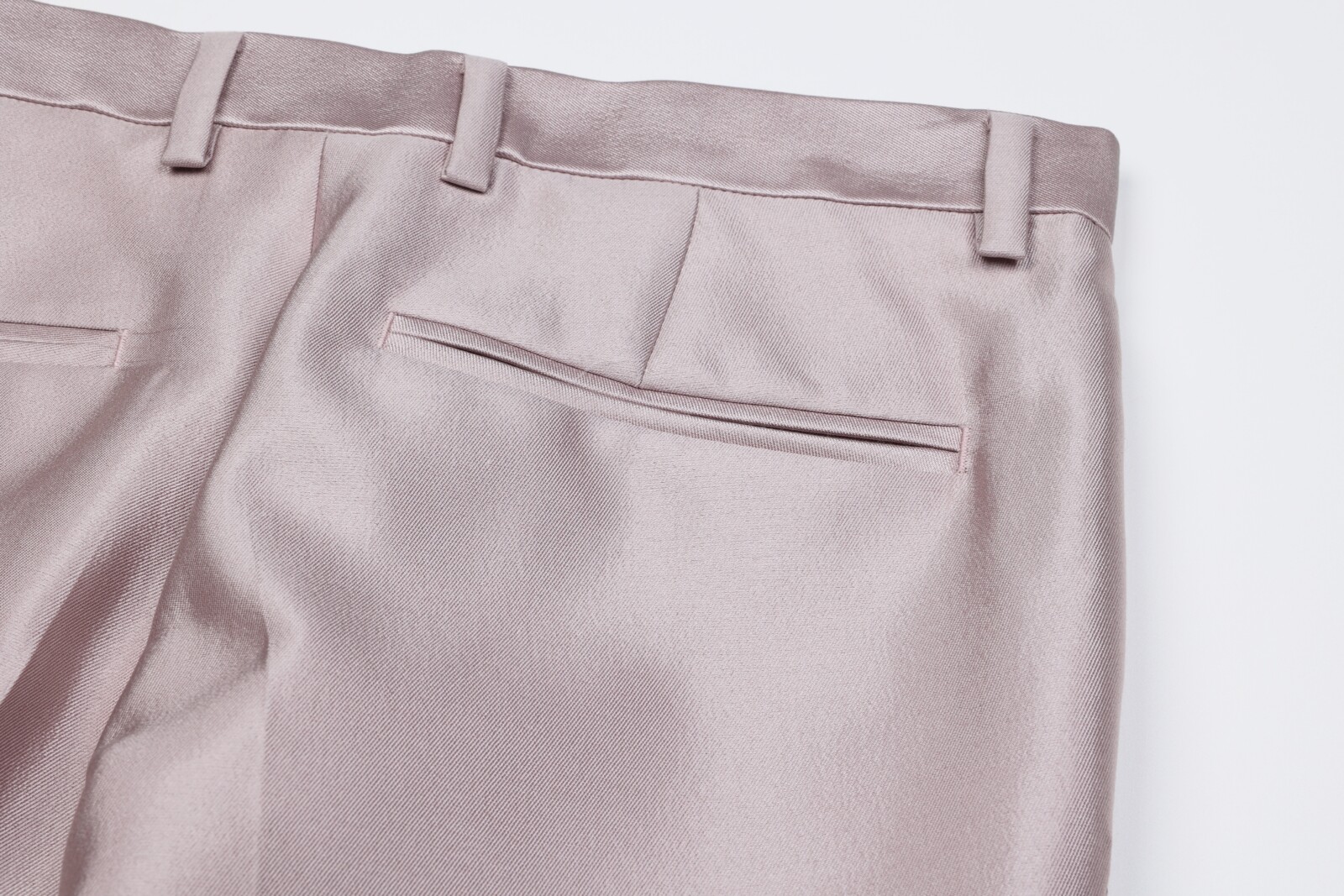 #69 Hepburn Mikado Silk Trousers (Pink Pearl) | Yaggi